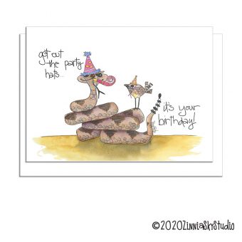 Rattlesnake Party Hat | Birthday Card - Zinnia Sky Studio
