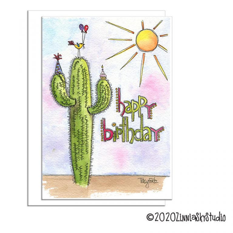 Southwest Cactus | Birthday Card - Zinnia Sky Studio