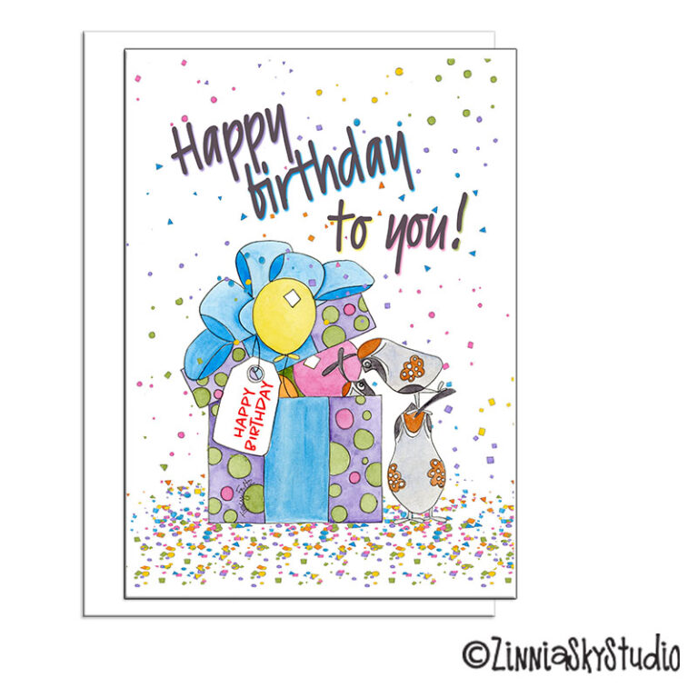 Southwest Birthday Present Birds | Birthday Card - Zinnia Sky Studio