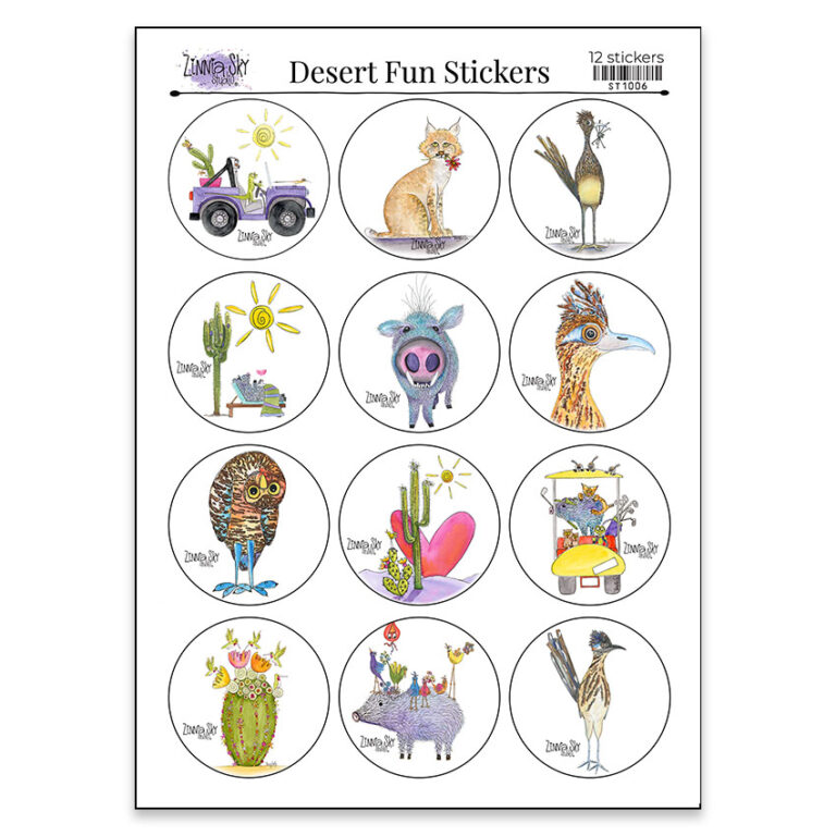 Stickers Desert Fun Sheet 12 - Zinnia Sky Studio | Tucson, Arizona