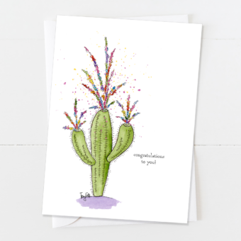 Cactus Confetti Explosion | Congratulations Card - Zinnia Sky Studio