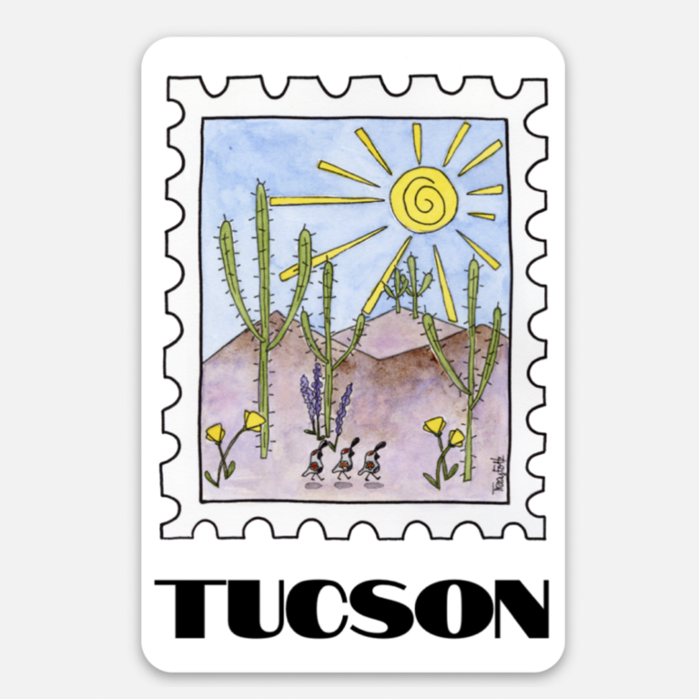 Tucson Stamp Vinyl Sticker - Zinnia Sky Studio
